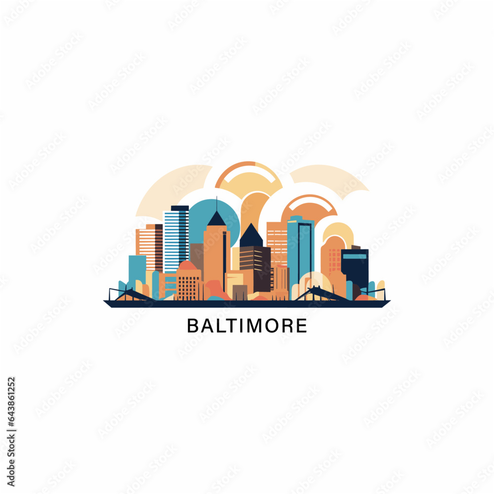 USA United States of America Baltimore modern city landscape skyline ...