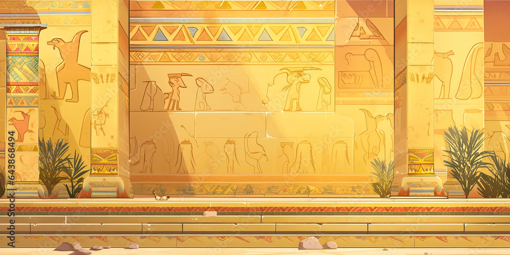 Anime Egypt Aztec hieroglyph Egyptian background backdrop wide banner ...