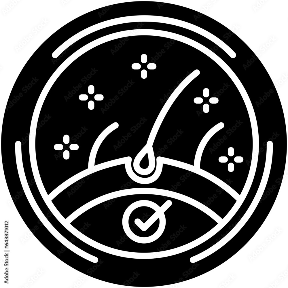 Anti Dandruff Icon. Flakes Free Hair Scalp Symbol Stock Illustration ...