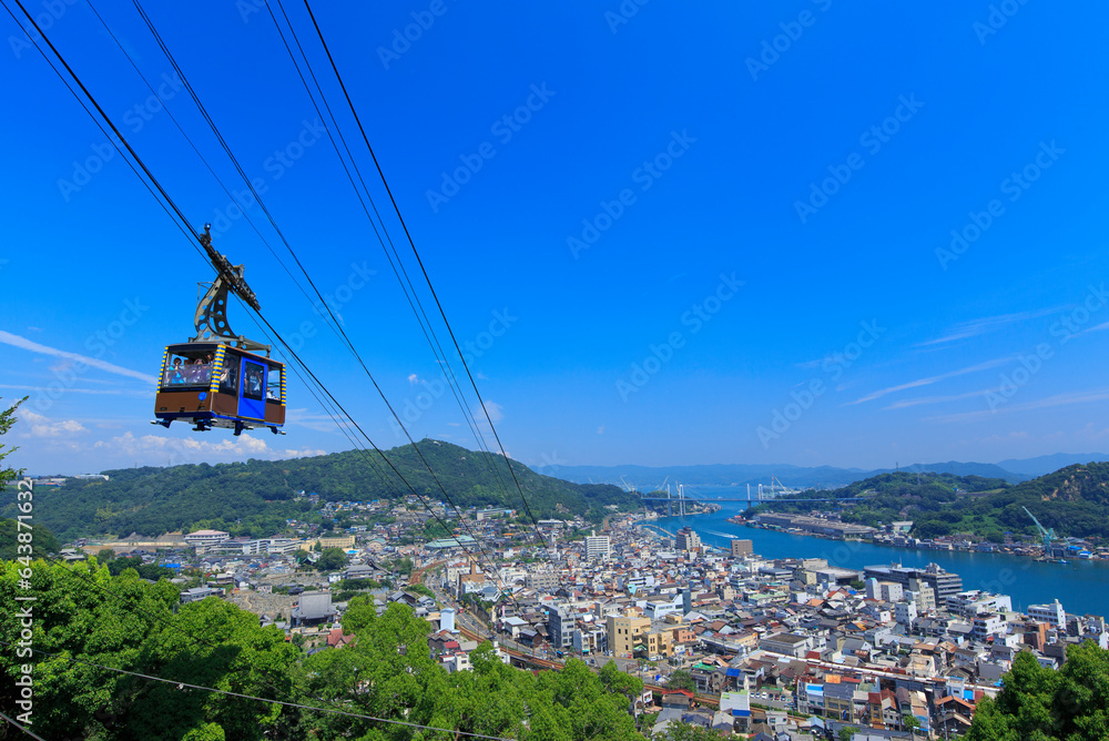Ropeway and Onomichi townscape, Japan,Hiroshima Prefecture,Onomichi ...