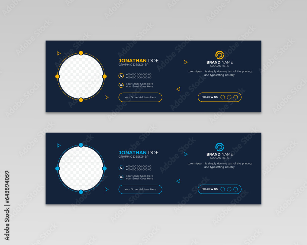 Corporate Email signature template or email footer and personal social ...