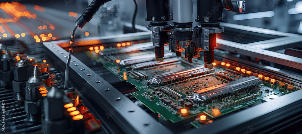 Component Installation and Quality Control of Circuit Board. Fully ...