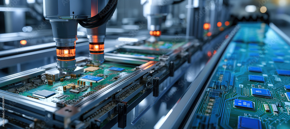 Component Installation and Quality Control of Circuit Board. Fully ...