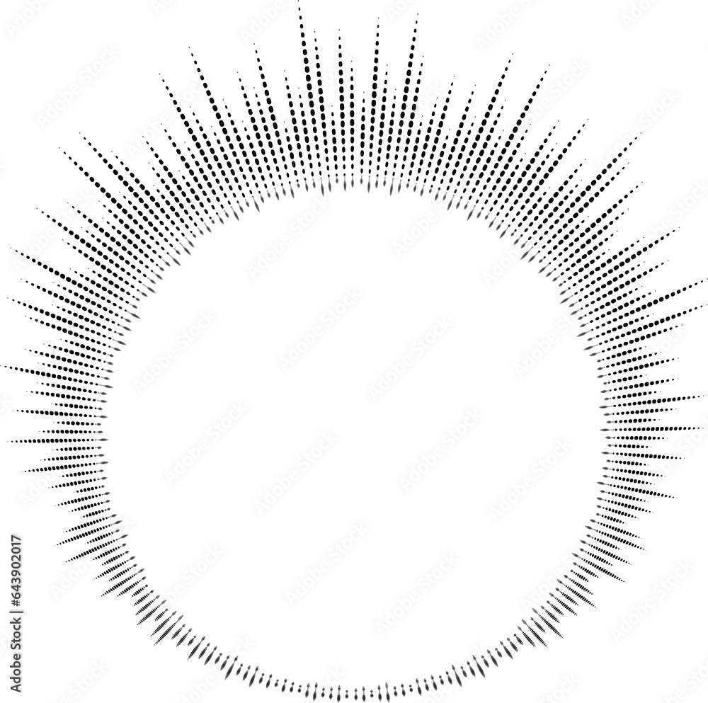 Circle sound wave. Audio music equalizer. Spectrum radial pattern and ...