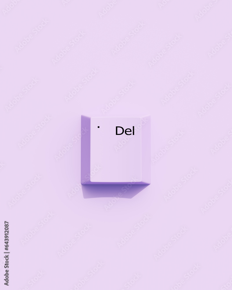 Lavender Del delete keyboard key text sign square tile pale purple ...