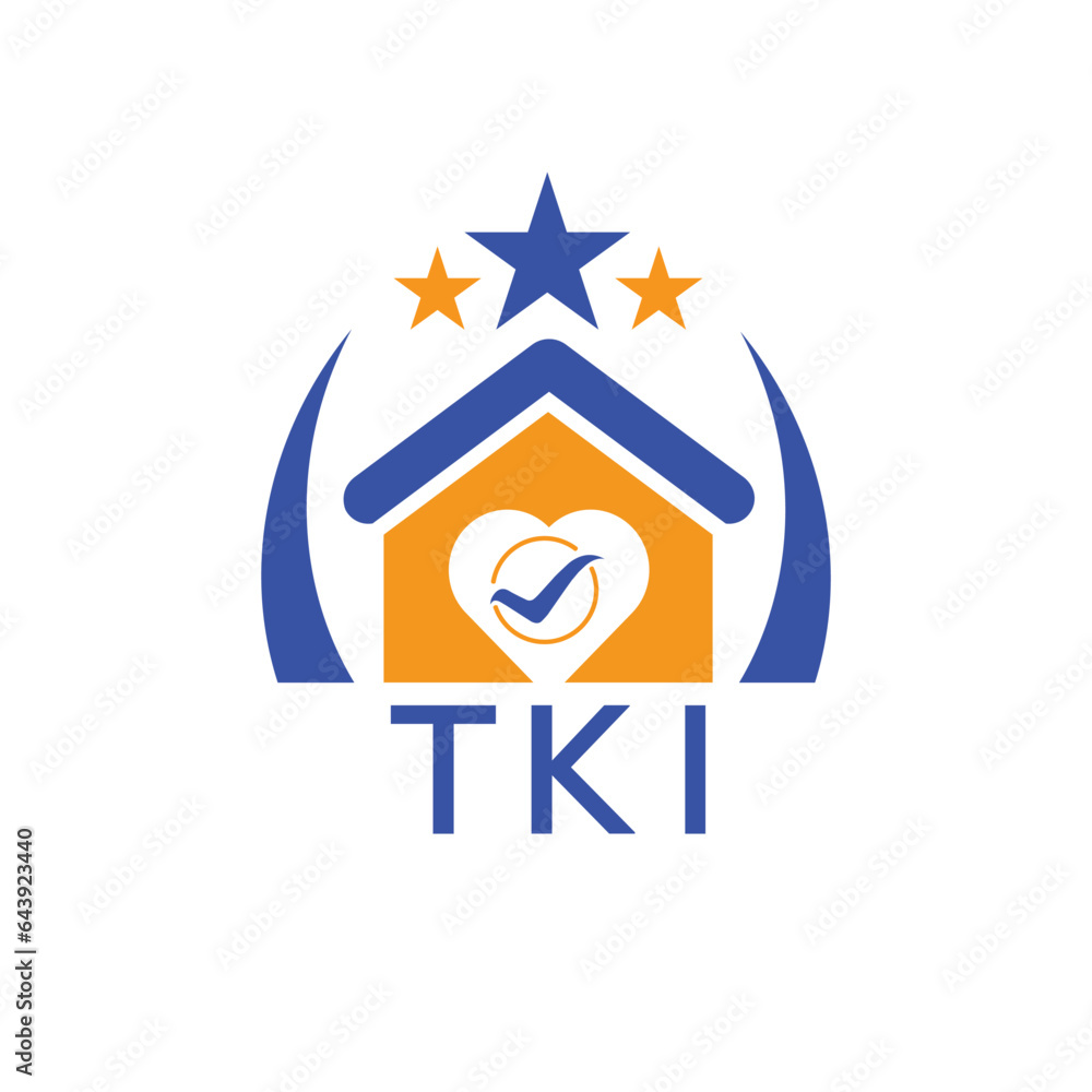 TKI House logo Letter logo and star icon. Blue vector image on white ...