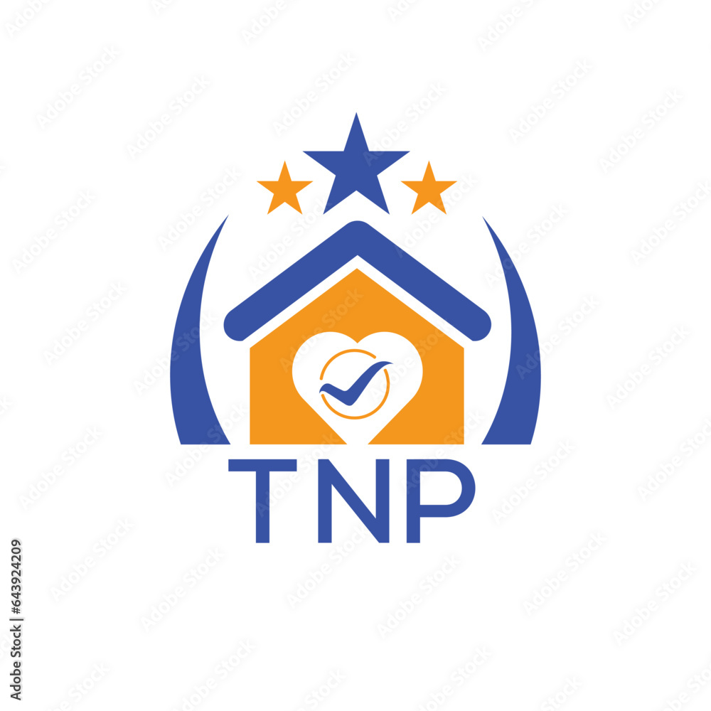 TNP House logo Letter logo and star icon. Blue vector image on white background. KJG house ...