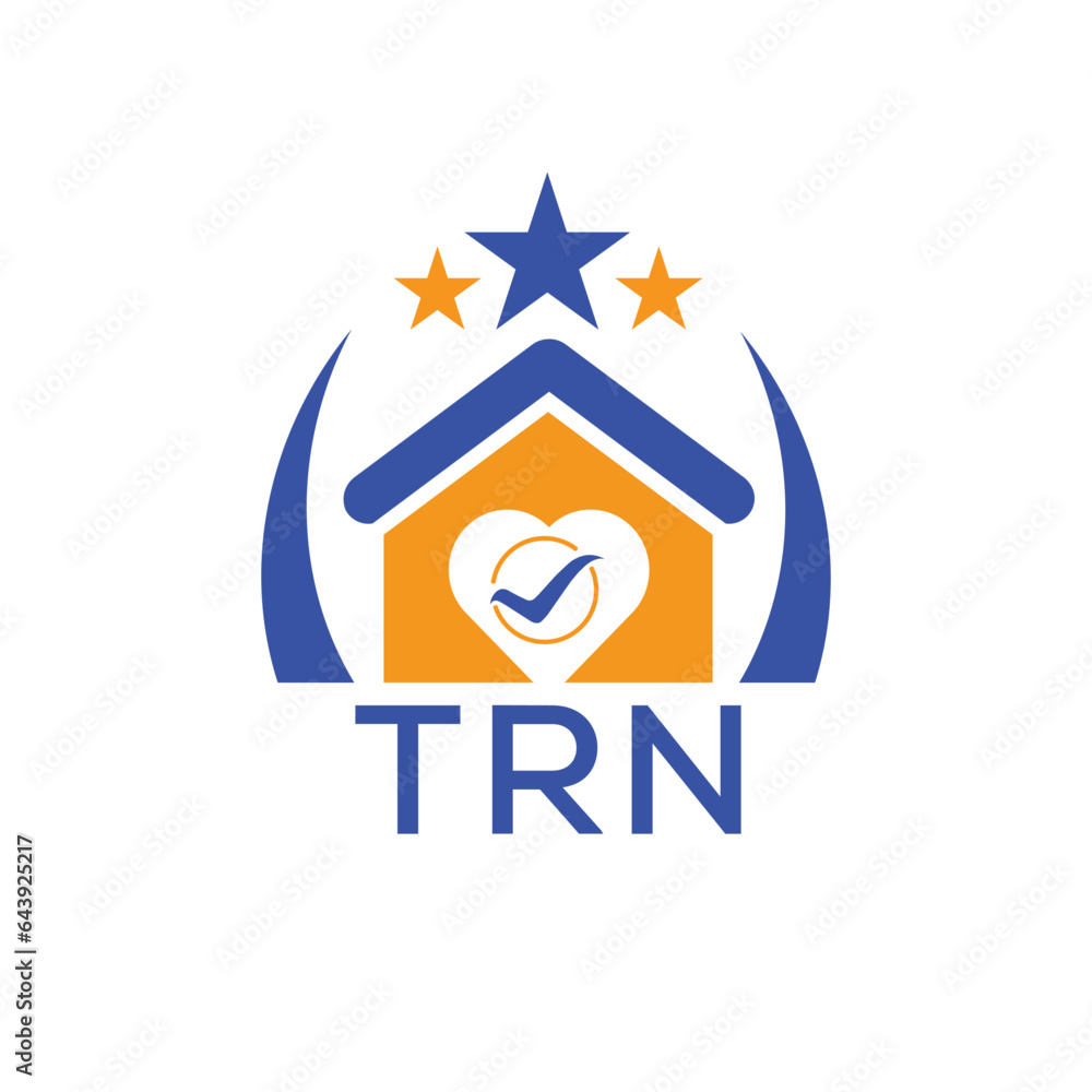 TRN House logo Letter logo and star icon. Blue vector image on white ...