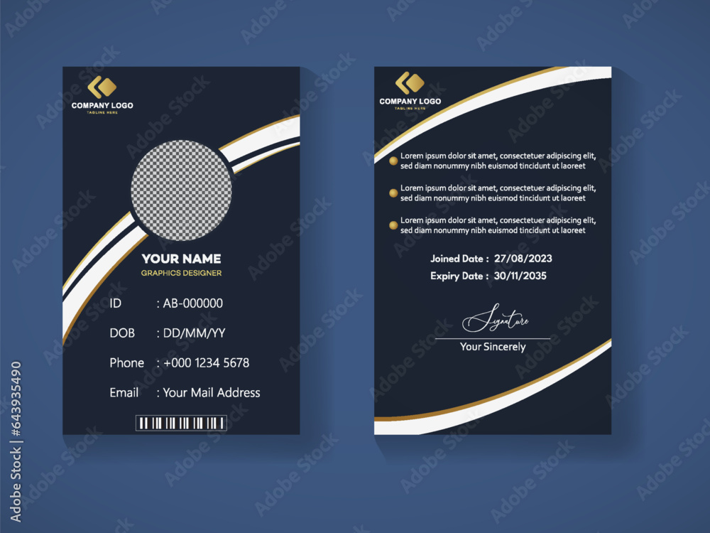 vector abstract id,badge template,corporate id card,office id card ...