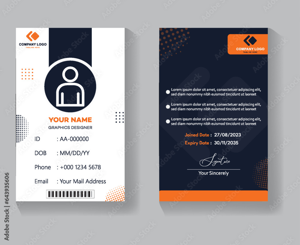 vector abstract id,badge template,corporate id card,office id card ...