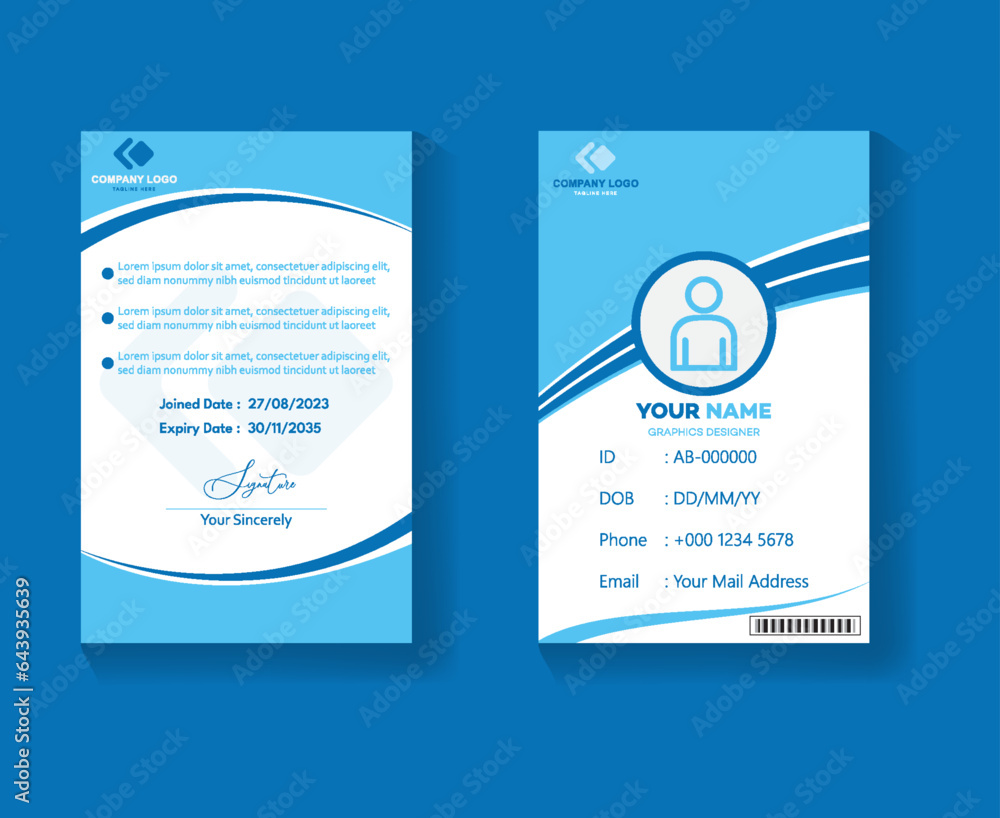 vector abstract id,badge template,corporate id card,office id card ...
