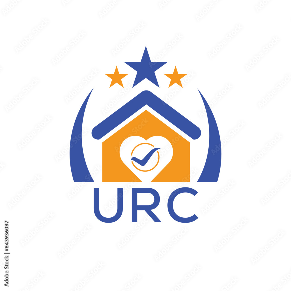 Vecteur Stock URC House logo Letter logo and star icon. Blue vector ...