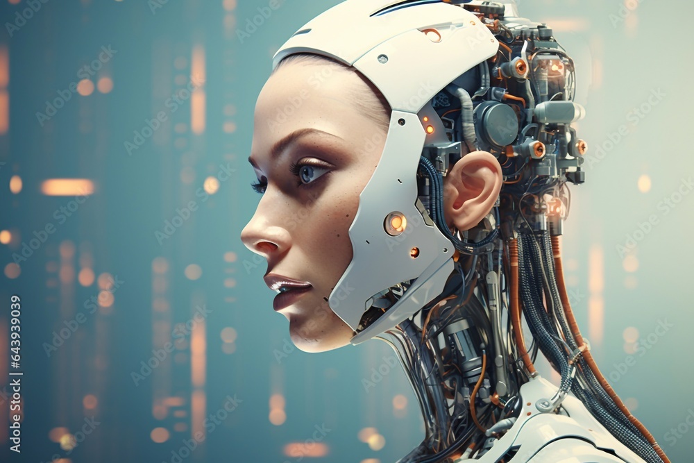 Cyborg robots futuristic mechanics Stock Illustration | Adobe Stock