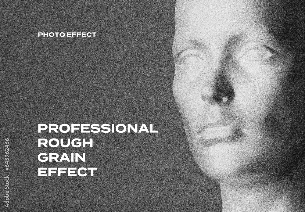 Rough Grain Risograph Photo Effect Mockup Template Paper Texture ...