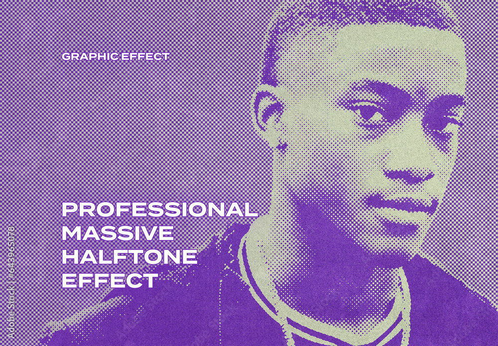 Halftone Risograph Photo Effect Mockup Template Paper Texture Overlay Print Stock Template ...