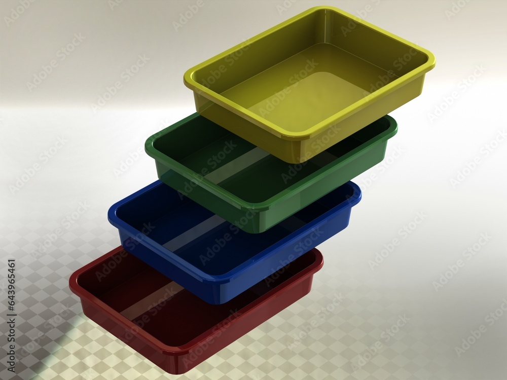 Rectangular Plastic Tray 30 Cms X 40 Cms X 8 Cms 3D model Stock ...