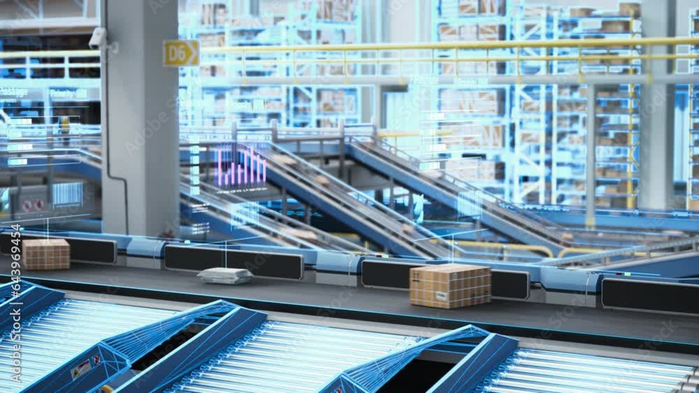 Static Footage with Automatic Conveyor Belt System with AI Capabilities ...