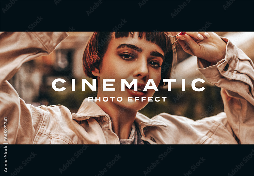 Cinematic Photo Effect Mockup Template Paper Texture Overlay Print ...