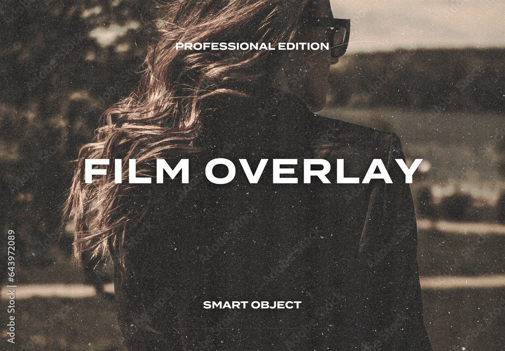 Film Overlay Grain Photo Effect Mockup Template Paper Texture Overlay ...