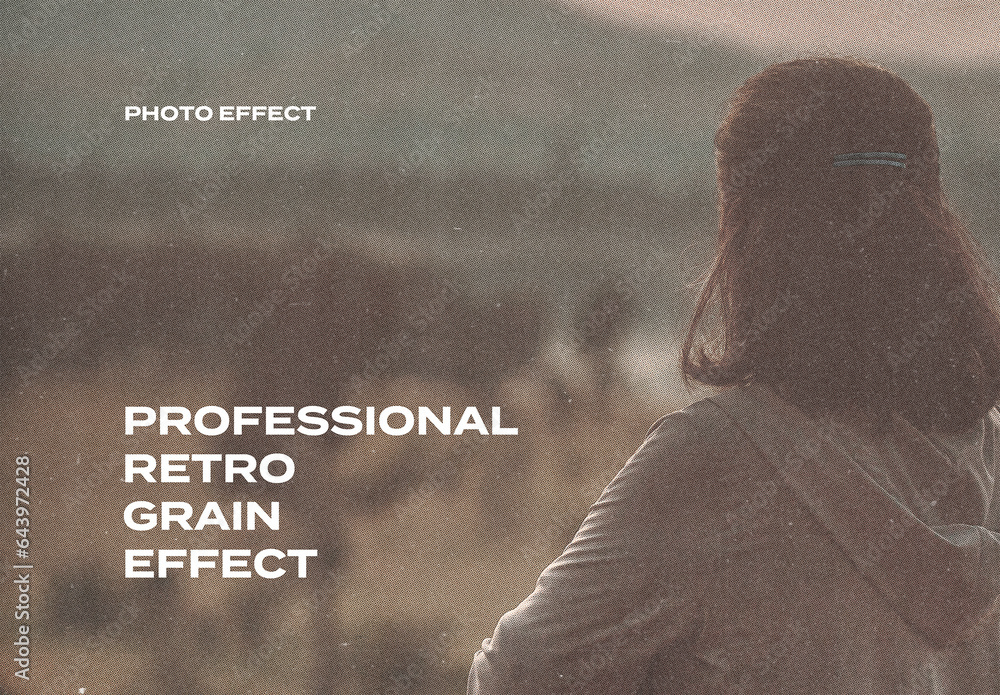 Film Retro Overlay Grain Photo Effect Mockup Template Paper Texture ...