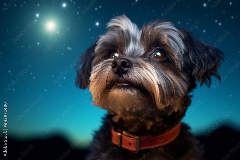 Environmental portrait photography of a happy havanese dog mounting ...