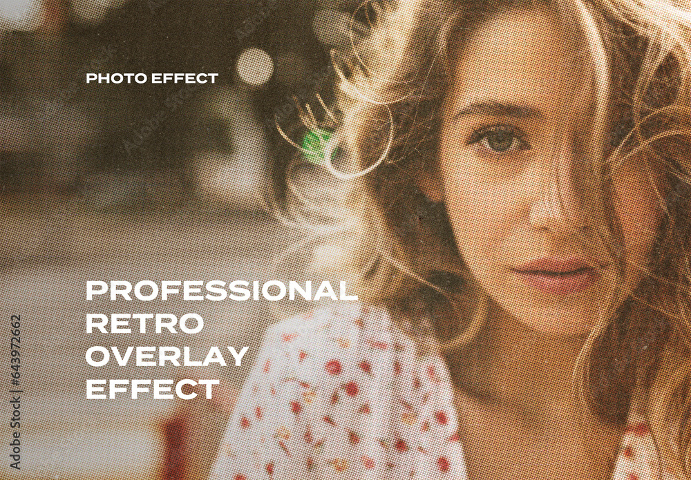 Film Retro Overlay Grain Photo Effect Mockup Template Paper Texture ...