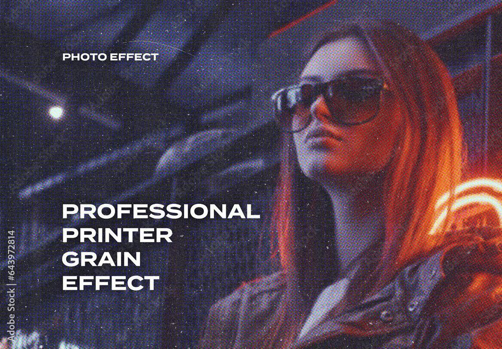 Film Printer Grain Overlay Photo Effect Mockup Template Paper Texture ...