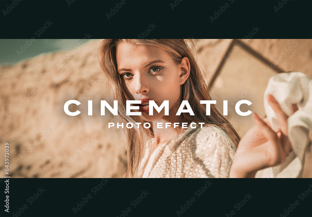 Cinematic Photo Effect Mockup Template Paper Texture Overlay Print ...