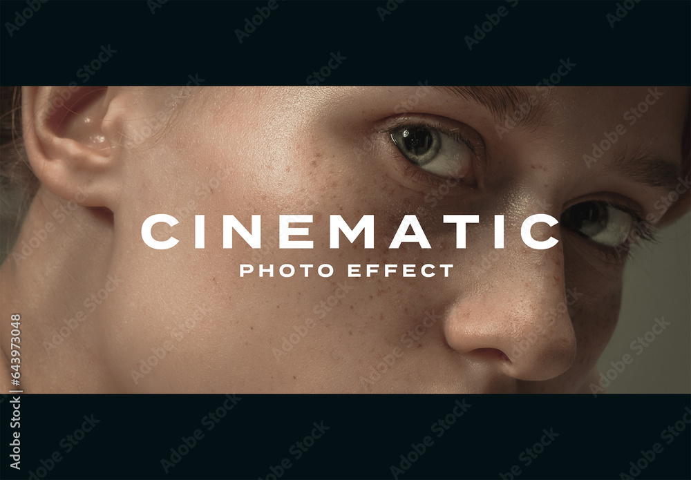 Cinematic Photo Effect Mockup Template Paper Texture Overlay Print ...