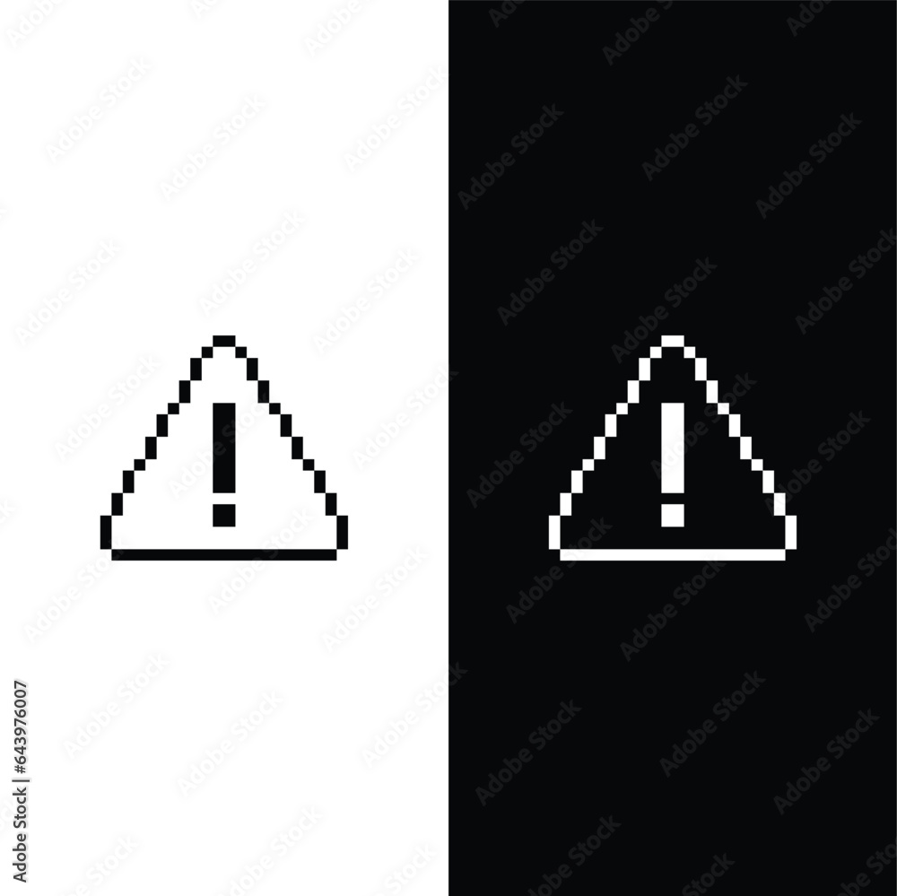 Vecteur Stock alert icon 8 bit, pixel art attention sign dangerous icon ...