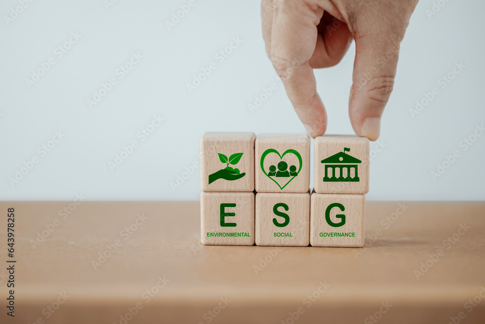 ESG text , environmental, social and governance. Sustainable ...
