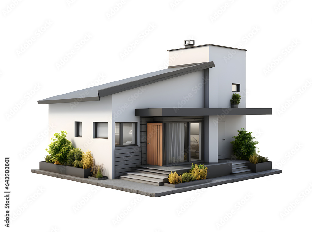 small house exterior design isolated on transparent background Stock ...