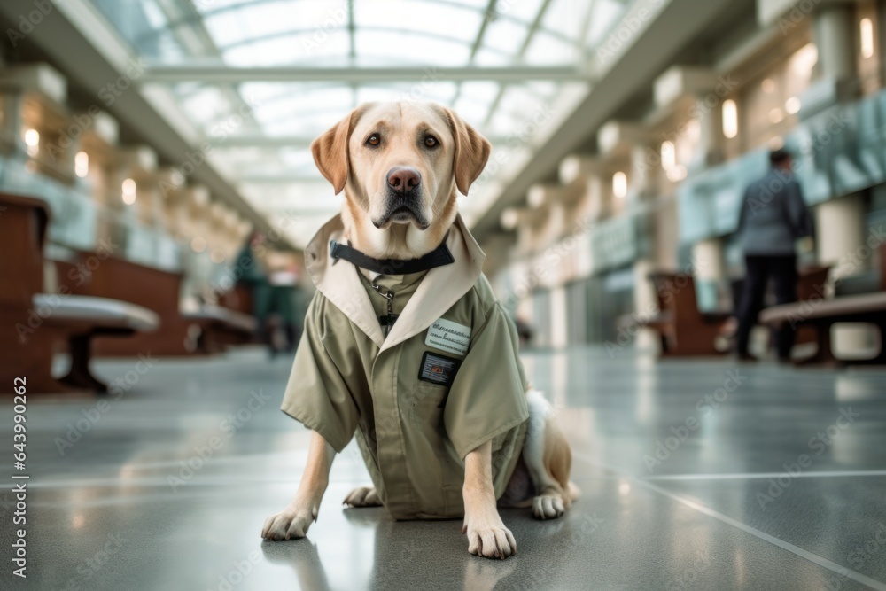 Photography in the style of pensive portraiture of a cute labrador ...