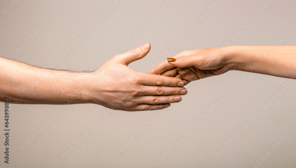 Mercy, two hands, connection or help concept. Finger touching hands man ...