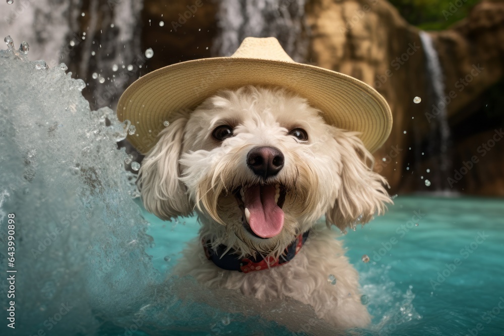 Headshot portrait photography of a smiling poodle shaking water off ...