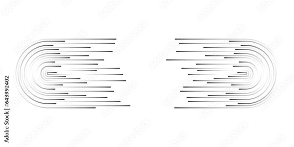 Vector half circle lines flowing dynamic pattern black fade gradient ...