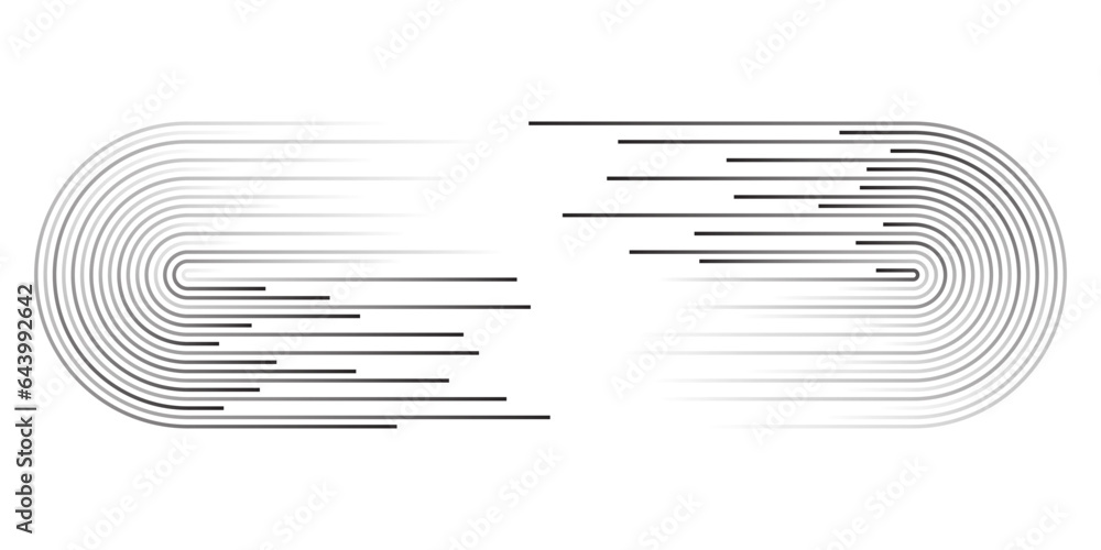 Vector half circle lines flowing dynamic pattern black fade gradient ...