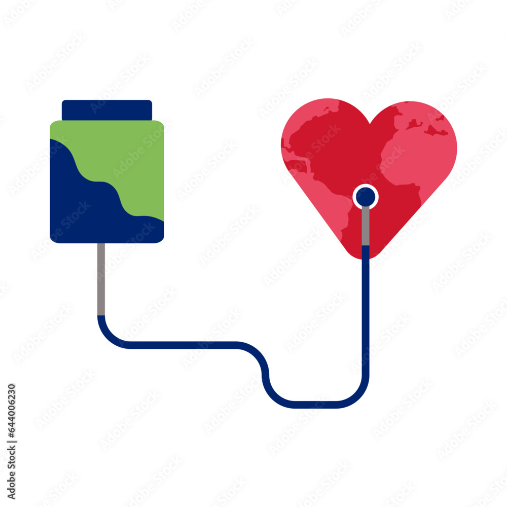 World Heart Day vector illustration set. Awareness sign symbol for ...