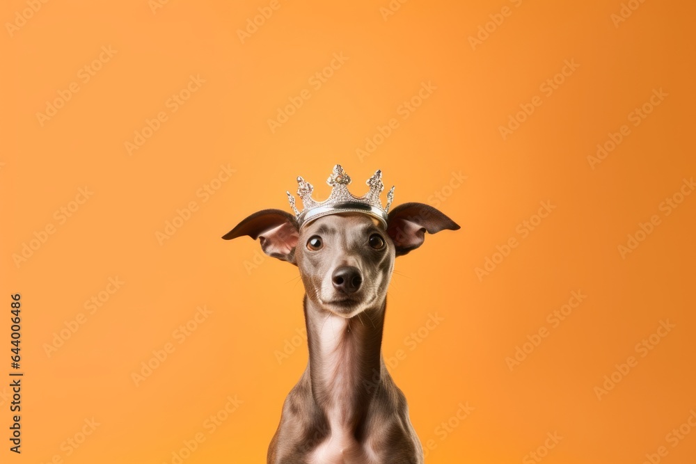 Group portrait photography of a funny italian greyhound dog licking ...