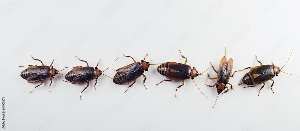 Dirty cockroaches on a isolated pastel background Copy space Gross ...