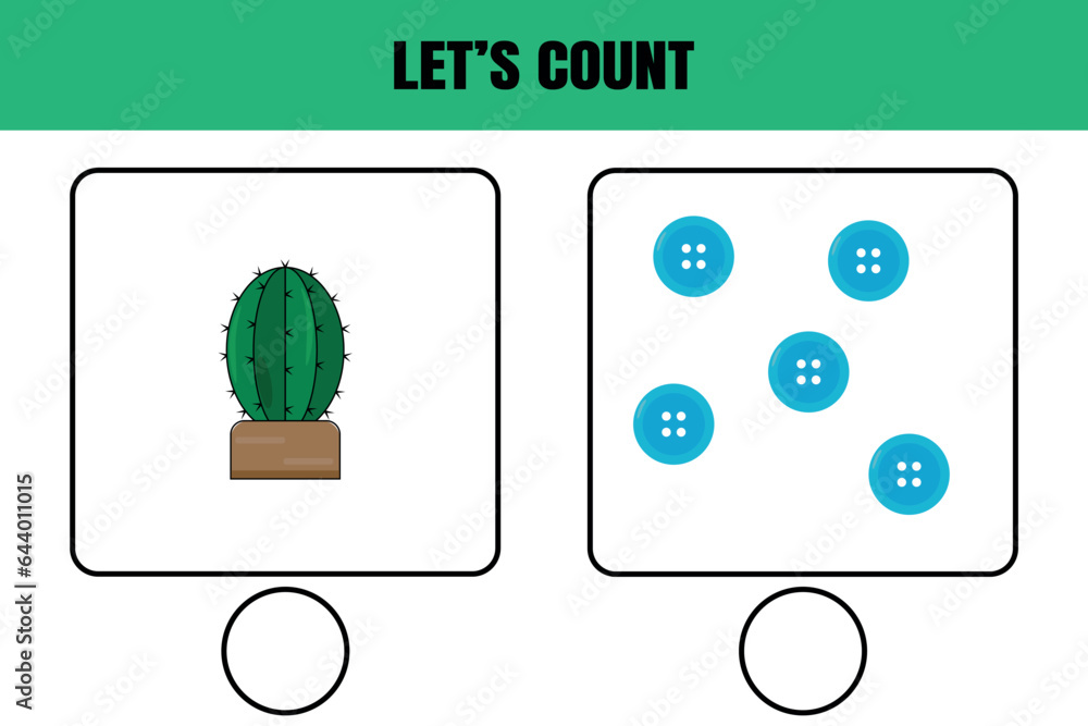 Let's count. Educational math game for kids. Printable worksheet design ...