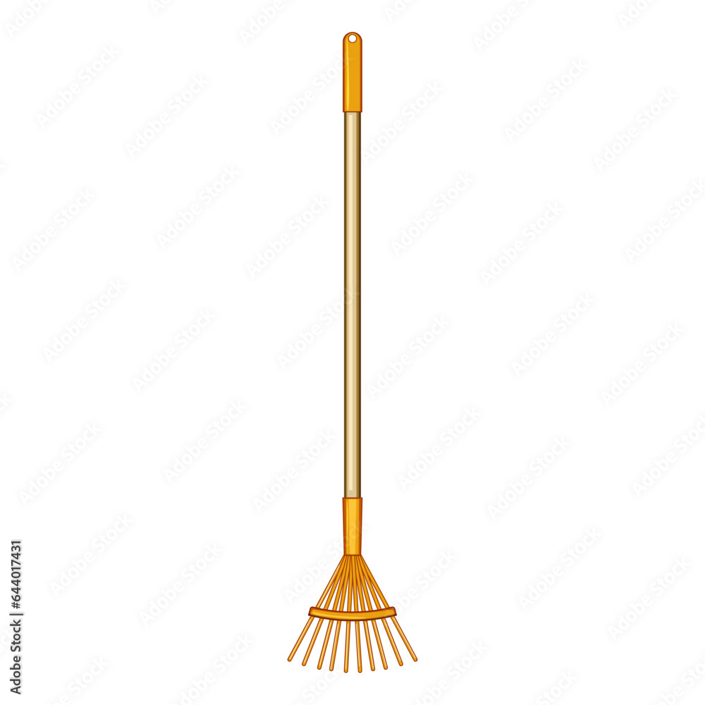 leaves rake cartoon. nature raking, grass fall, foliage green leaves ...