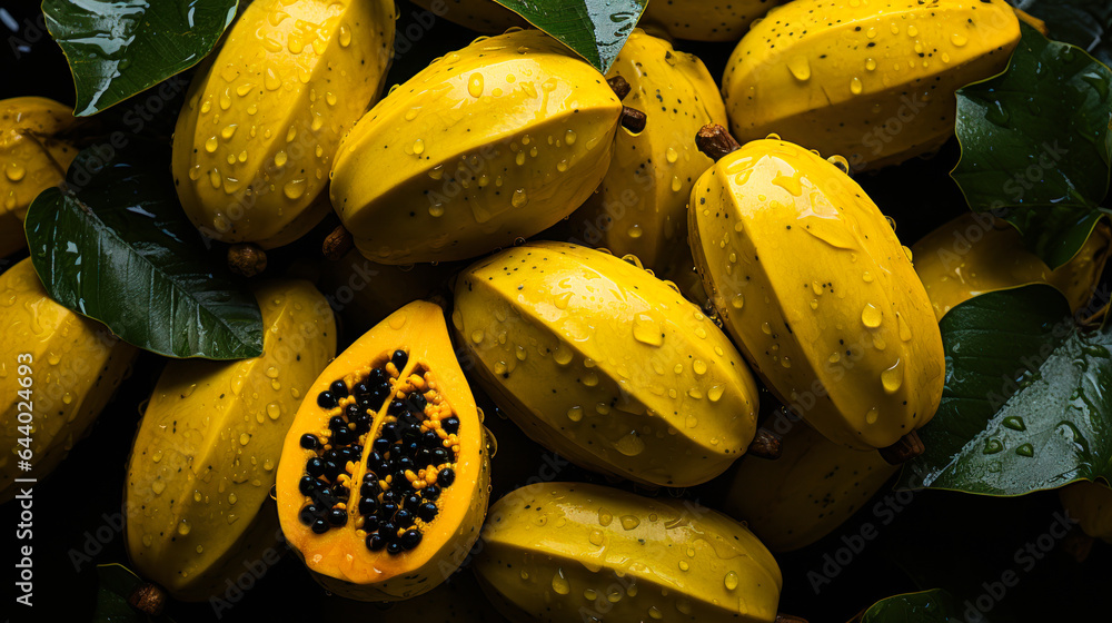Top-View Pawpaw Pile: Fresh Tropical Fruits for an Active Life Stock ...