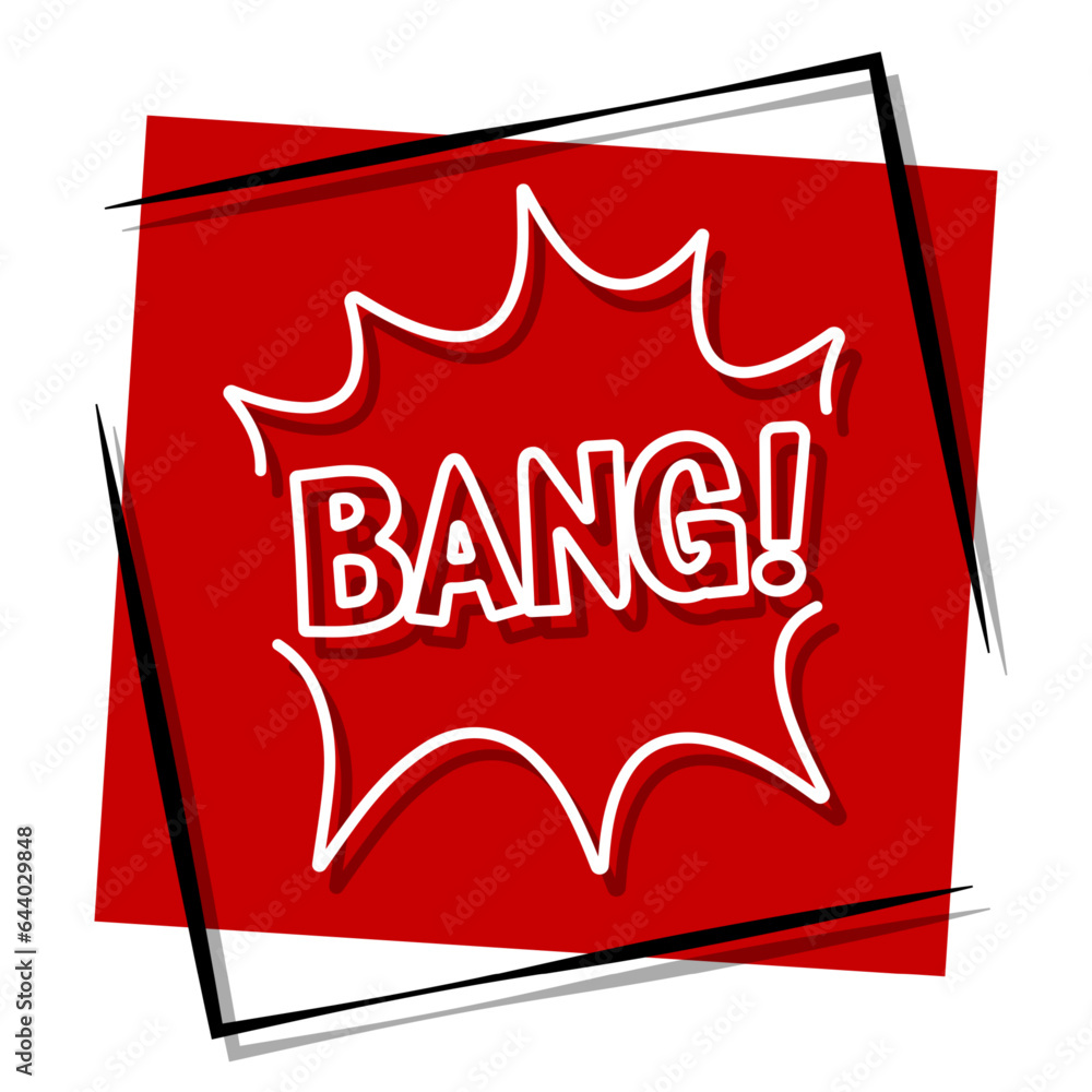 bang a red banner in a frame. Vector illustration. Stock Vector | Adobe ...