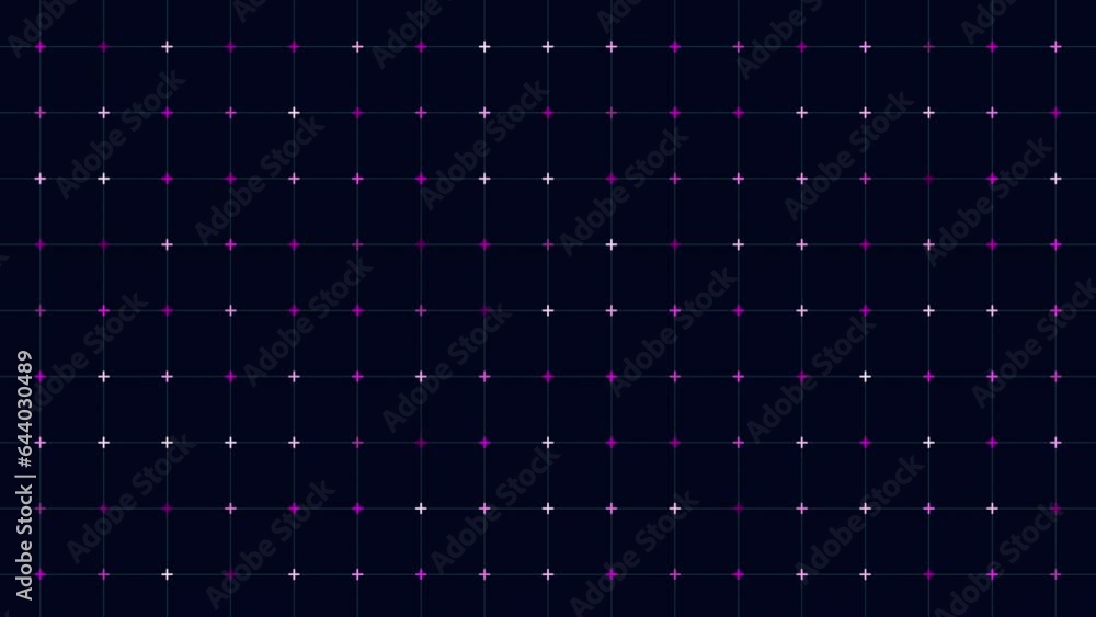 A black background showcases a grid of green dots, forming a square ...