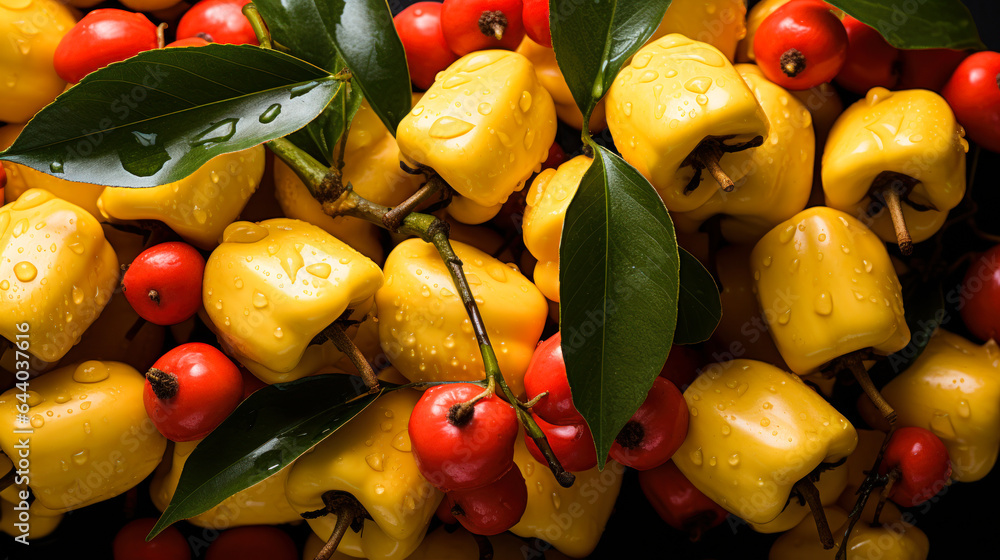 Ackee Fruit Texture: Top-Down View with Water Spots Stock Photo | Adobe ...