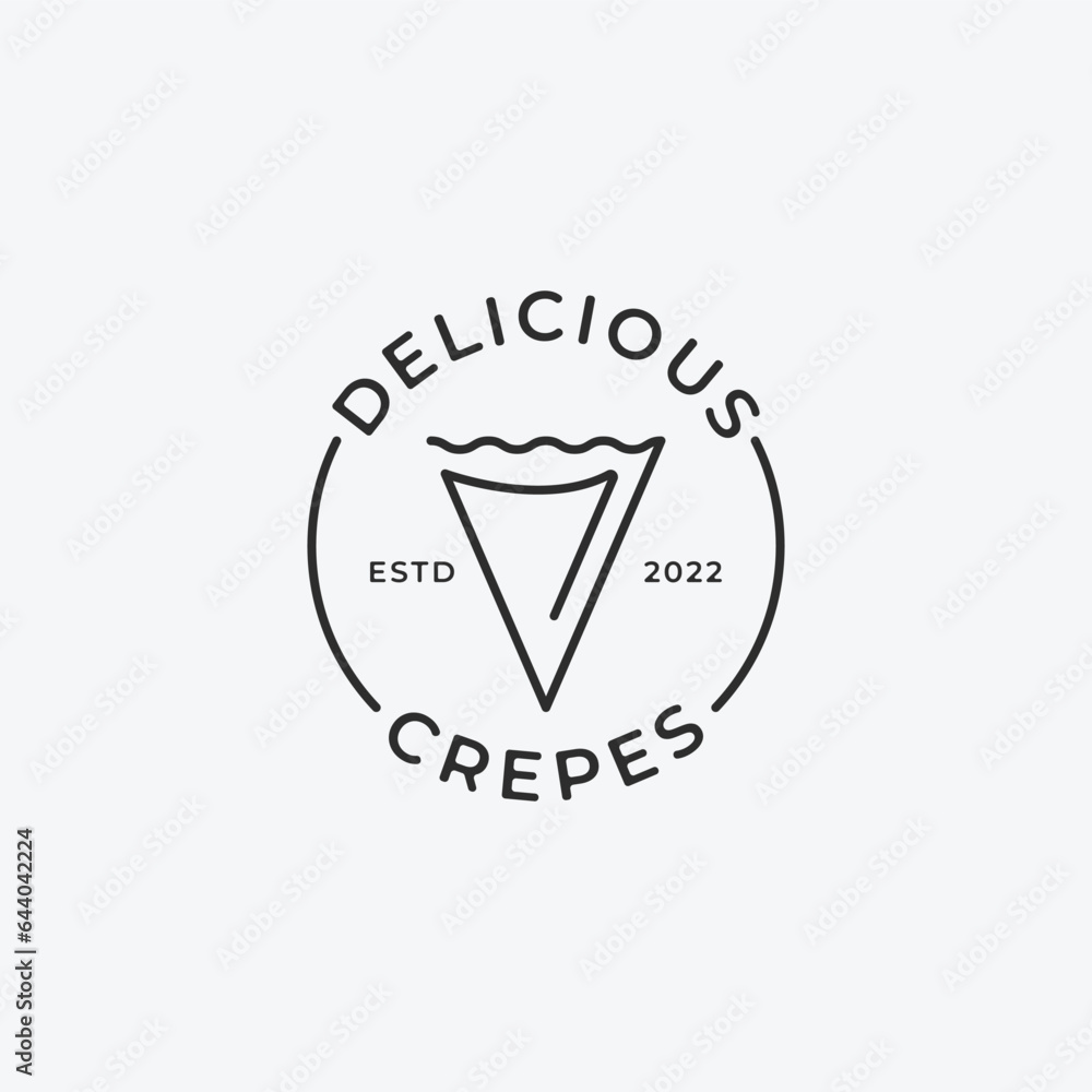 Crepe logo icon line art minimalist design, crepes image logo ...
