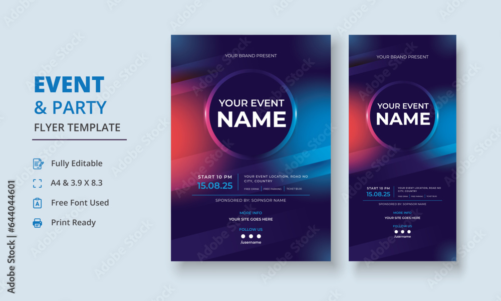 Multipurpose Event Flyer, Multipurpose Party Flyer, Event Roll Up ...