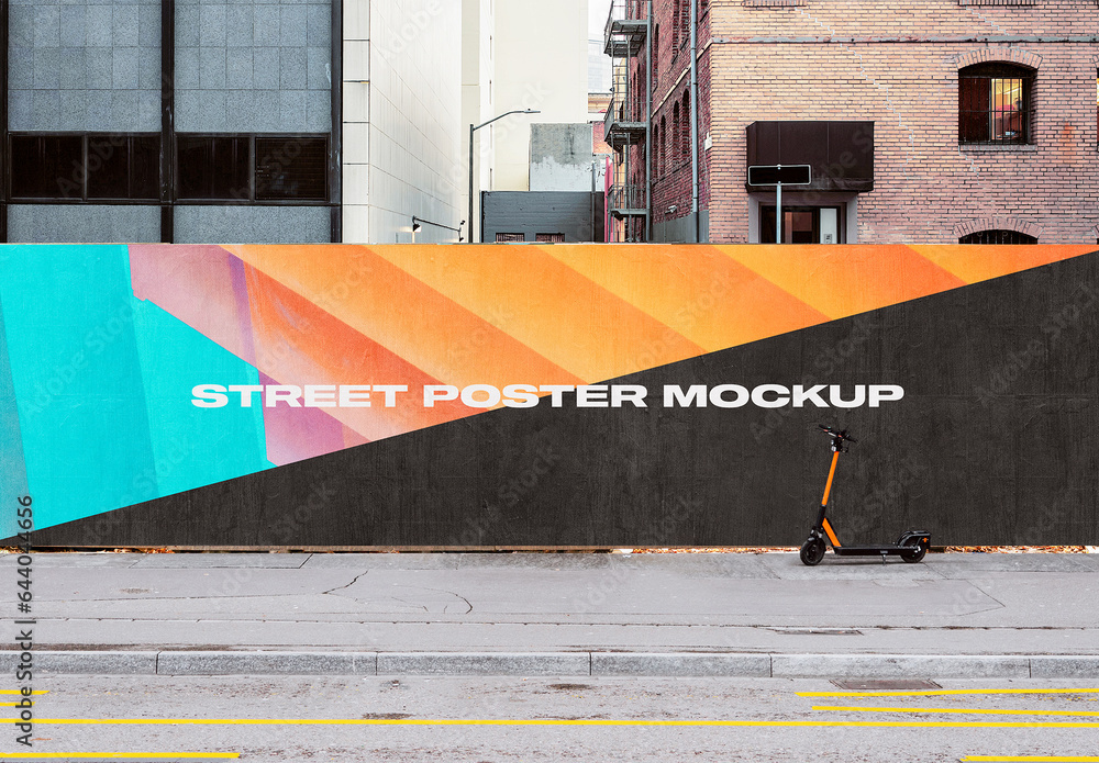 City Hoarding Street Urban Outdoor Poster Mockup Template Branding ...