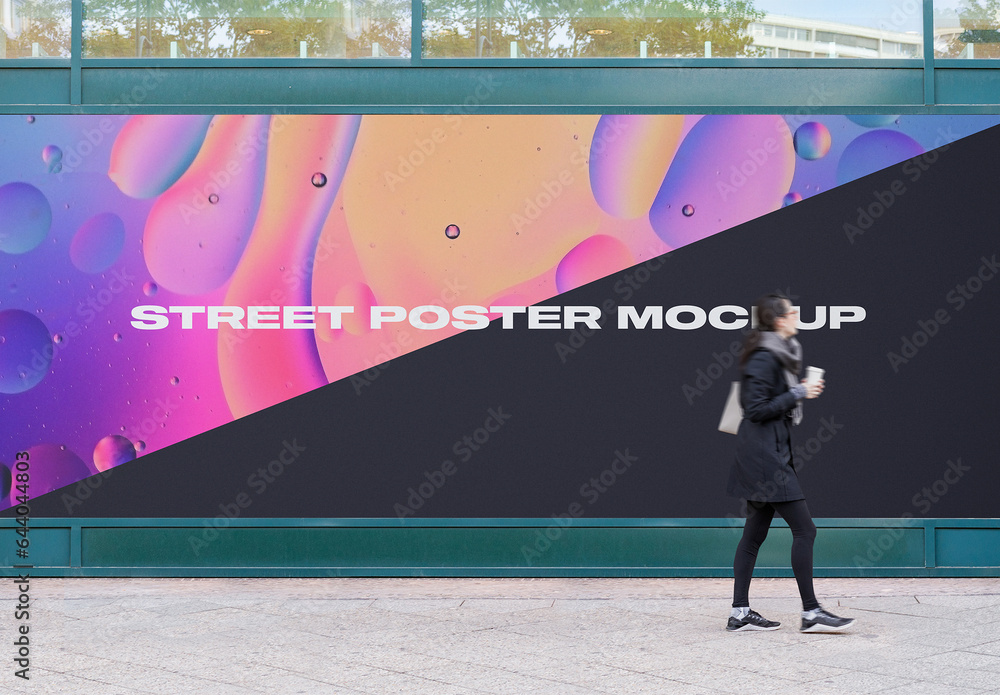 Modelo de City Hoarding Street Urban Outdoor Poster Mockup Template ...